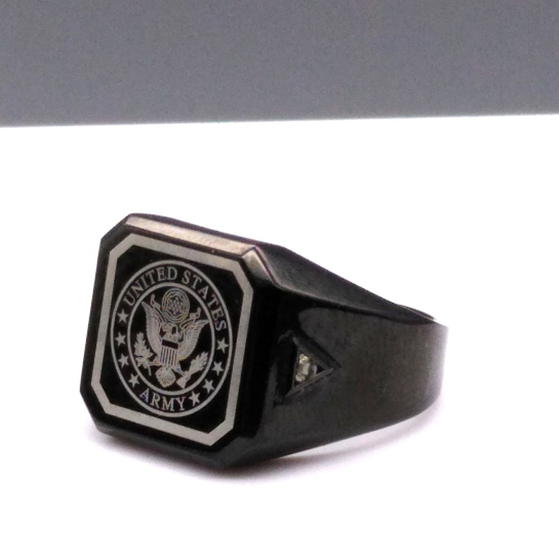 Danbury Mint US Army Men's Ring Vintage Jet Black Ion - Etsy