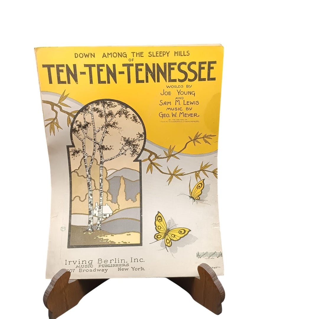 Down Among the Sleepy Hills of Ten-ten-tennessee Sheet Music 1920s ...