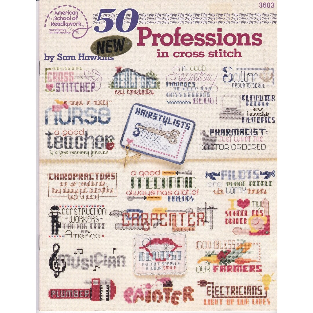 Vintage Cross Stitch Patterns, 50 Professions 3603 by Sam Hawkins ...