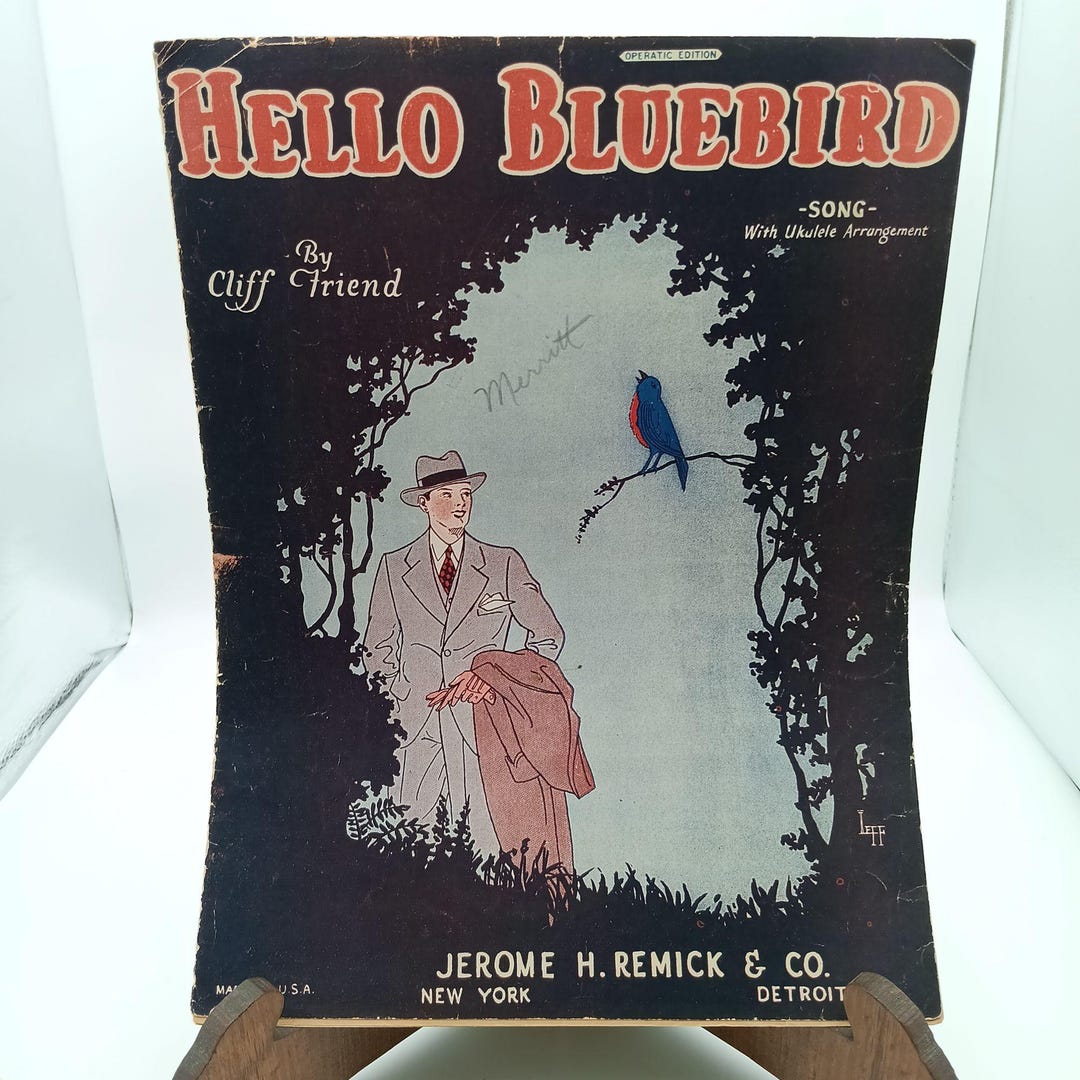 Hello Bluebird Sheet Music Cliff Friend 1926 Jerome H. Remick & Co ...