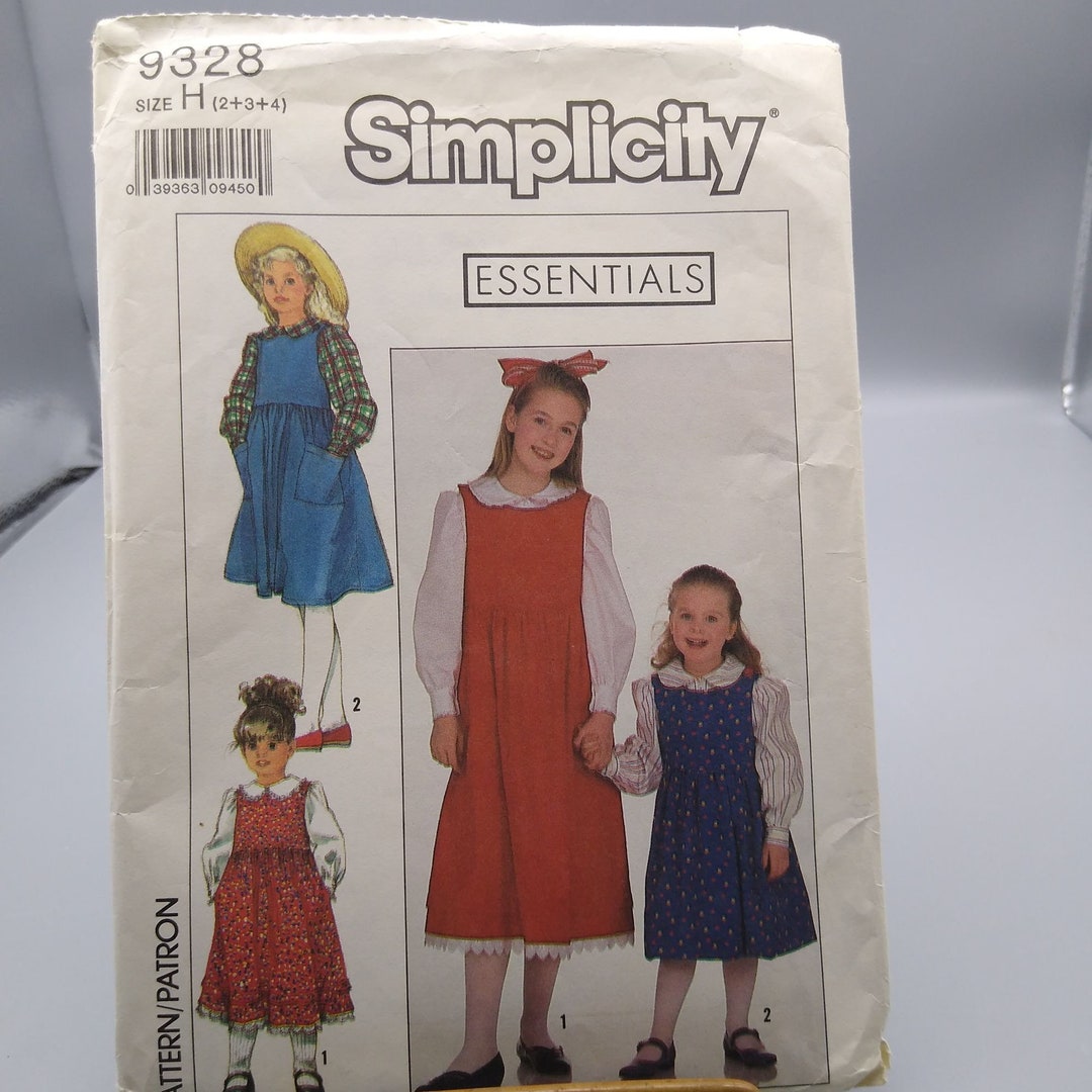 Vintage Sewing PATTERN Simplicity 9328, Childs Essentials 1989 Jumper ...