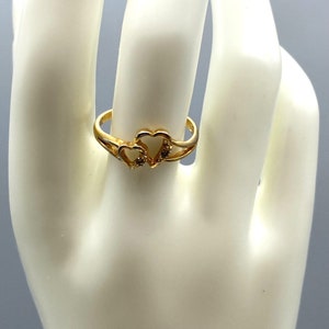 Vintage Ring RSC 18KGE CZ Double Heart Ring With Elegant Minimalist ...