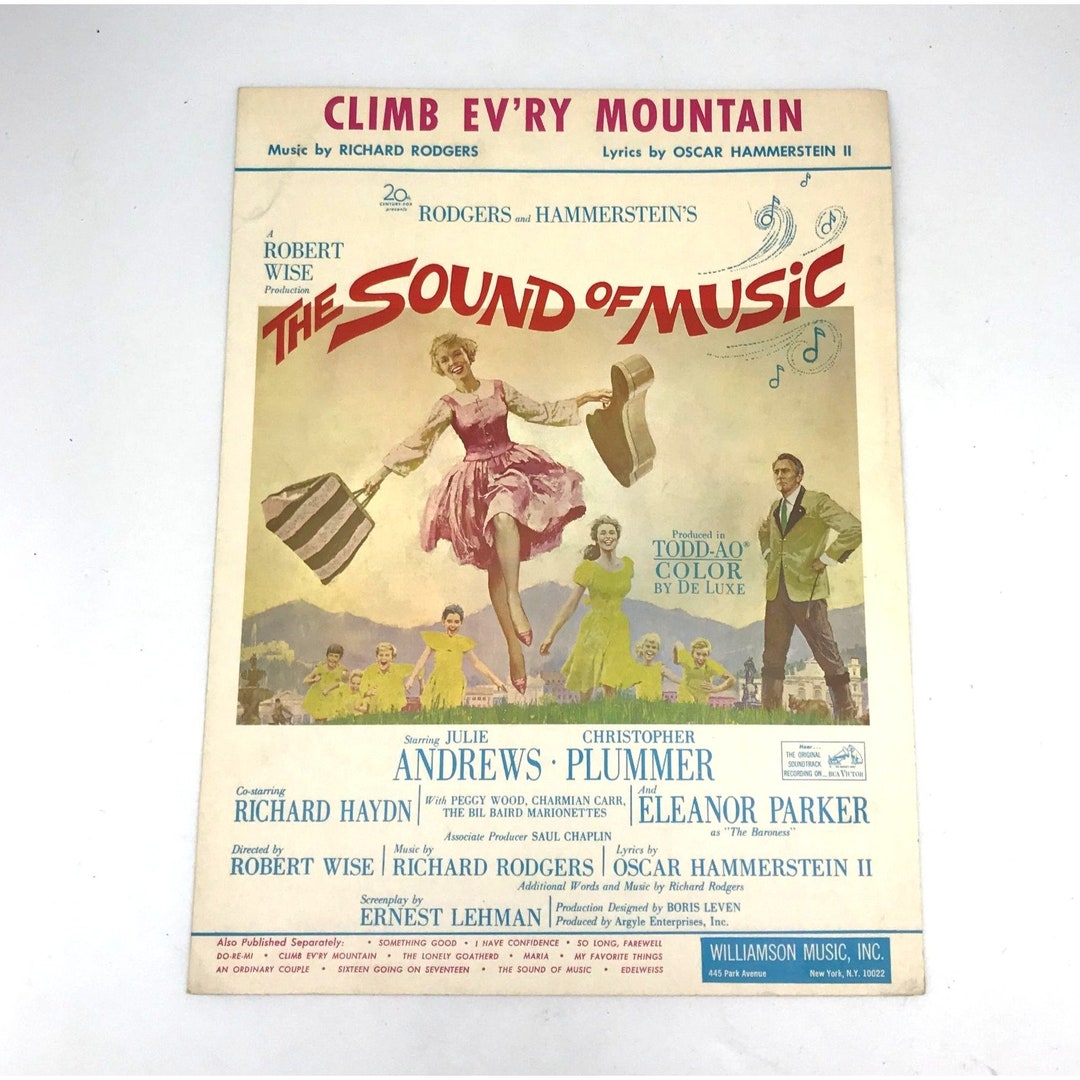 Vintage Sheet Music, Climb Ev'ry Mountain, Rodgers and Hammerstein 1959 ...