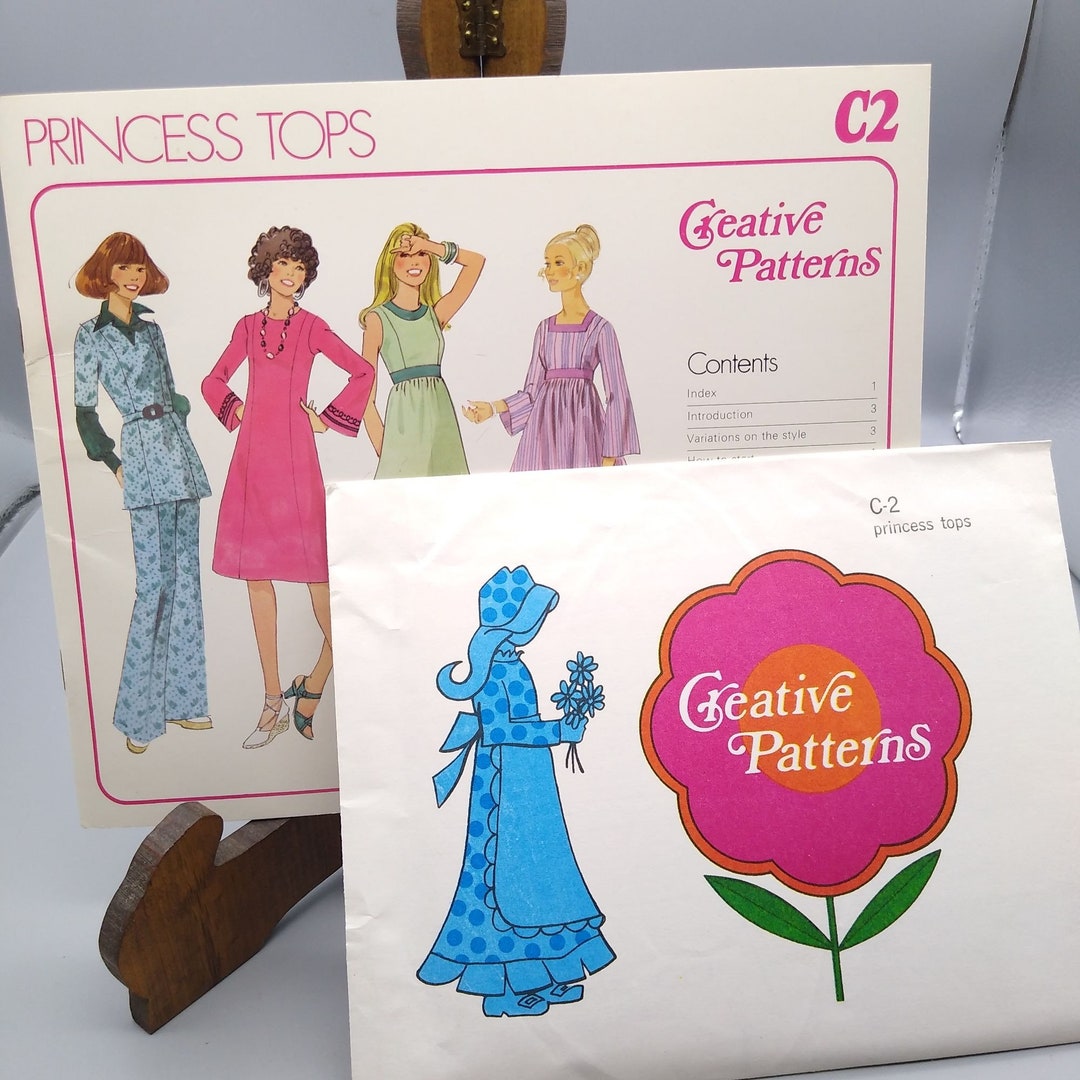 Vintage Sewing Creative Pattern C2 Princess Tops With Instruction Book ...