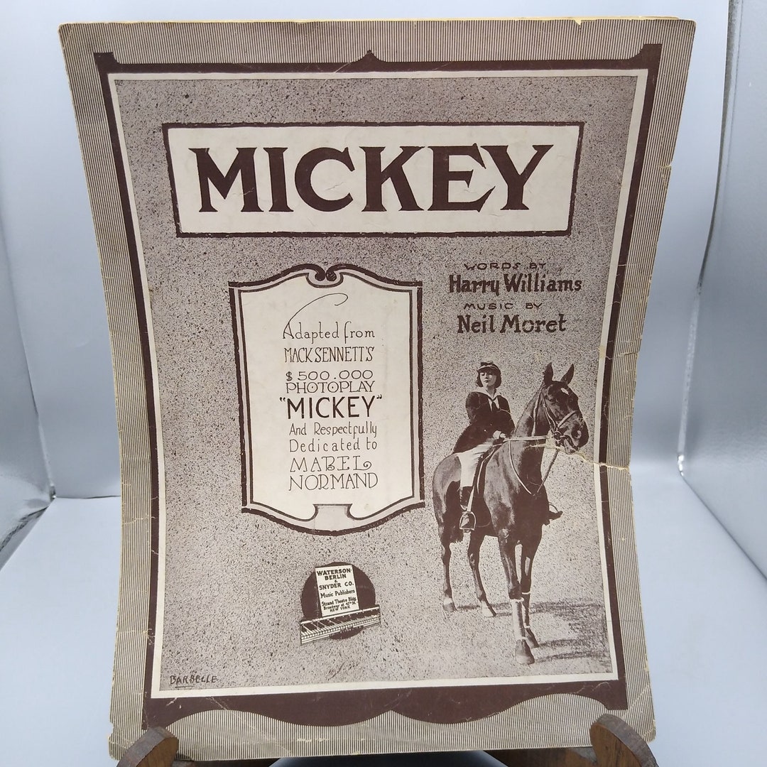 Vintage Sheet Music, Mickey by Williams and Moret, Waterson Berlin ...
