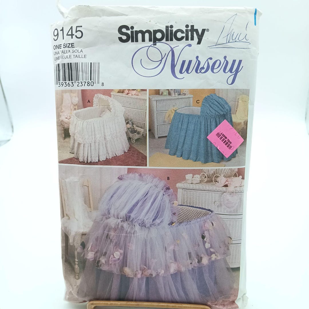 Vintage Simplicity Nursery Bassinet Covers & Liners Sewing Pattern 9145 ...