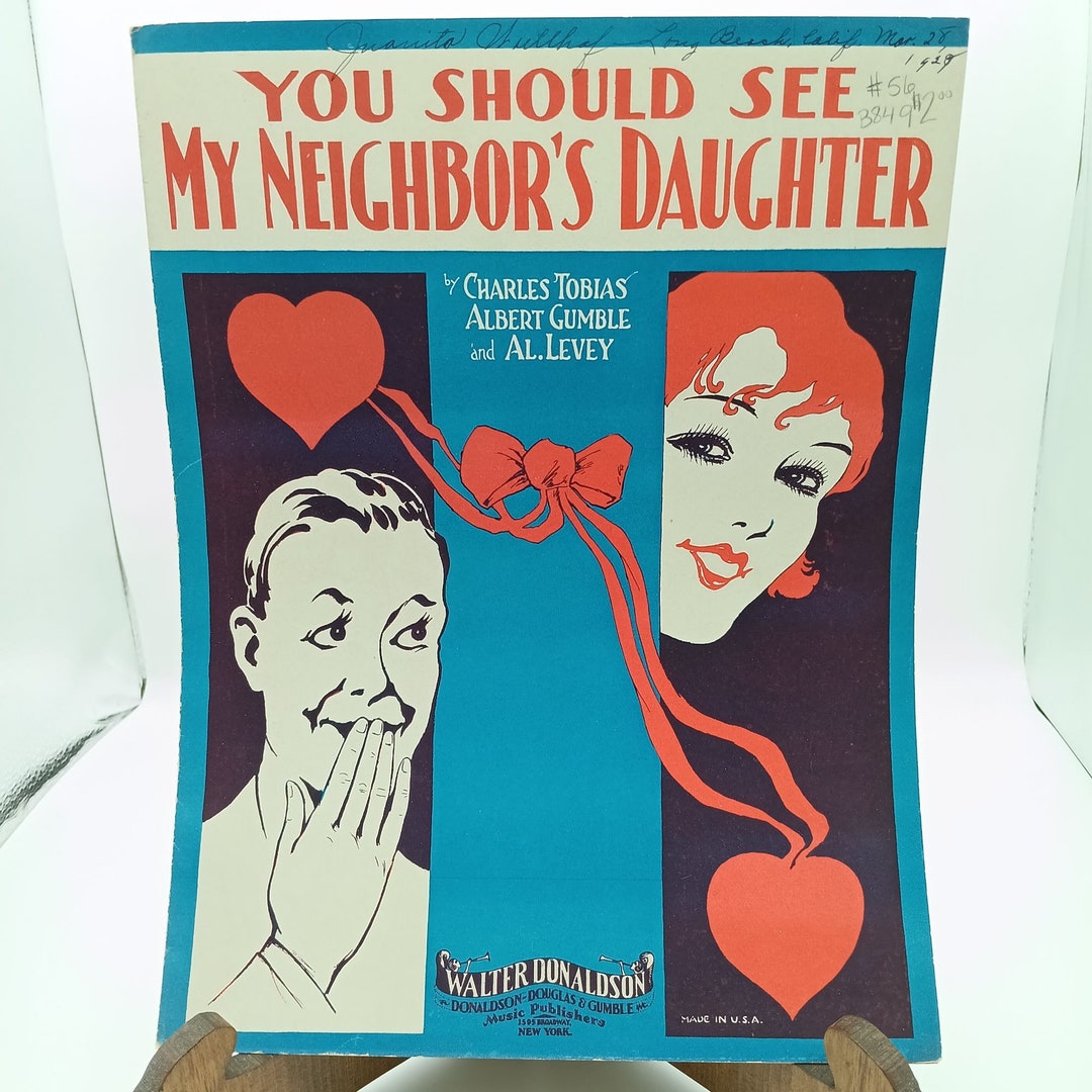 Vintage Sheet Music, You Should See My Neighbor's Daughter by Charles ...