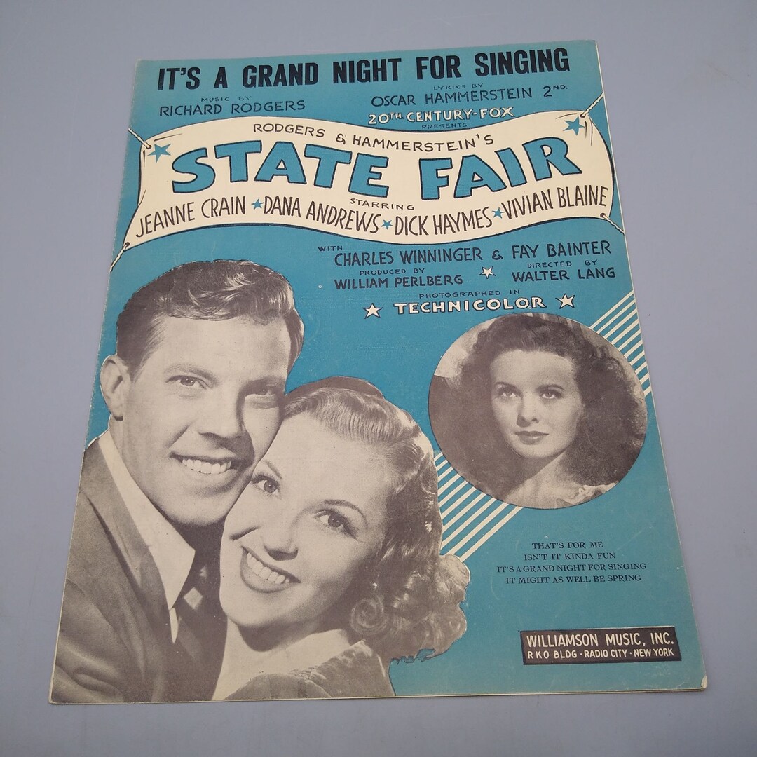 Vintage Sheet Music, Its a Grand Night for Singing, Rodgers and ...