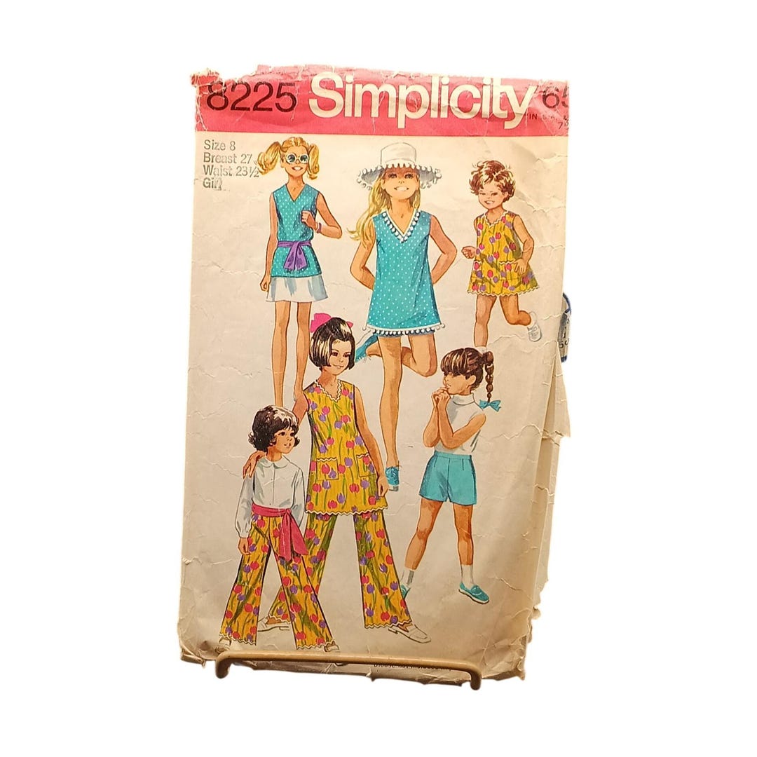 Simplicity 8225 Girls Sewing Pattern Size 8 Dress Top Skirt & Pants ...