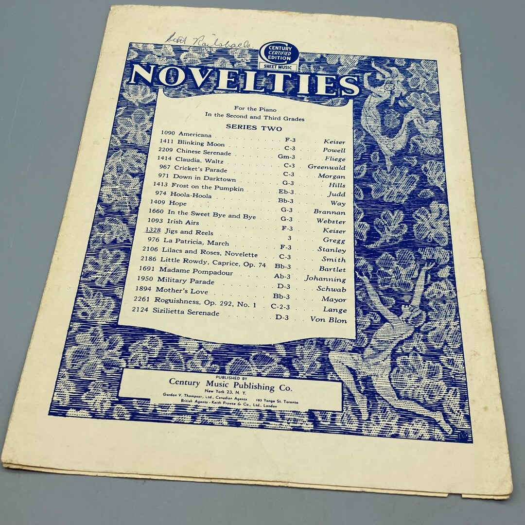 Vintage Sheet Music, Novelties for the Piano, Jigs and Reels by Gregg ...