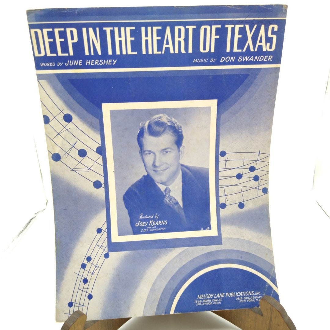Vintage Sheet Music, Deep in the Heart of Texas by June Hershey and Don ...