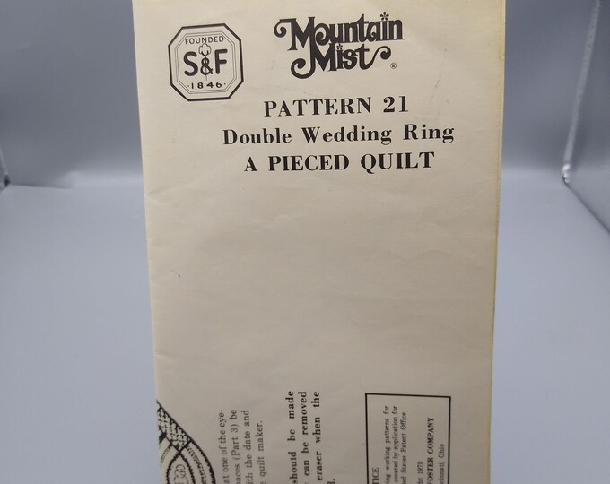 Mountain Mist Quilt Sewing Pattern, Pattern 21 Double Wedding Ring Pieced Quilt - Etsy