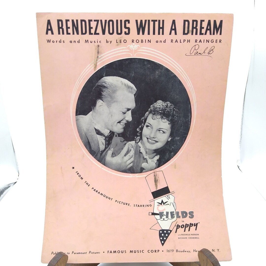 Vintage Sheet Music, Rendezvous With a Dream, Robin and Rainger, Famous ...