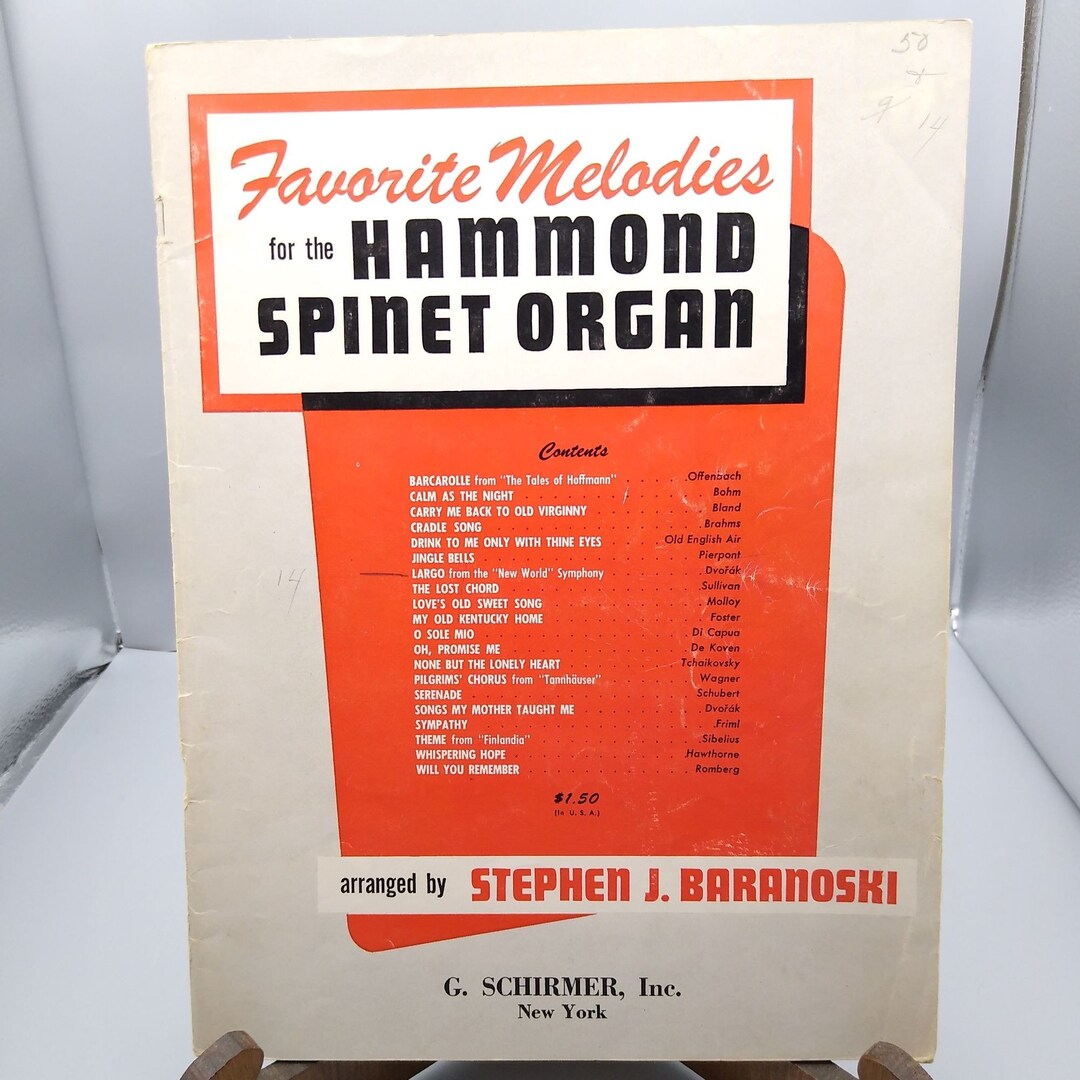 Vintage Sheet Music, Favorite Melodies for the Hammond Spinet Organ ...