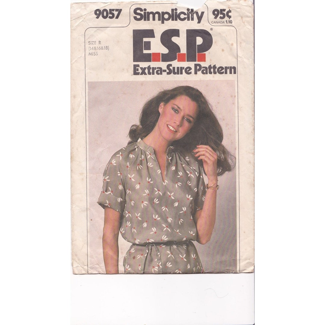 Vintage Sewing PATTERN Simplicity 9057, ESP Extra Sure Pattern 1979 ...