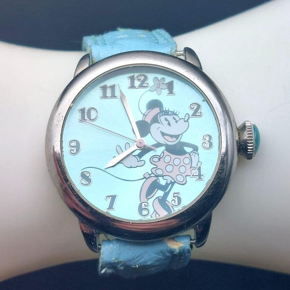 Vintage Disney Minnie Mouse Watch with Mint Green Lea… - Gem