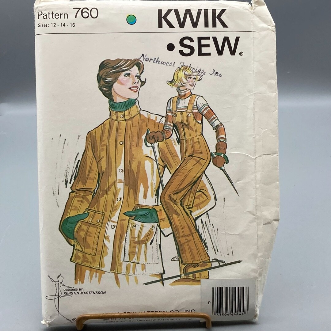 UNCUT Vintage Sewing PATTERN Kwik Sew 760 Quilted, Ladies 1970s Ski ...