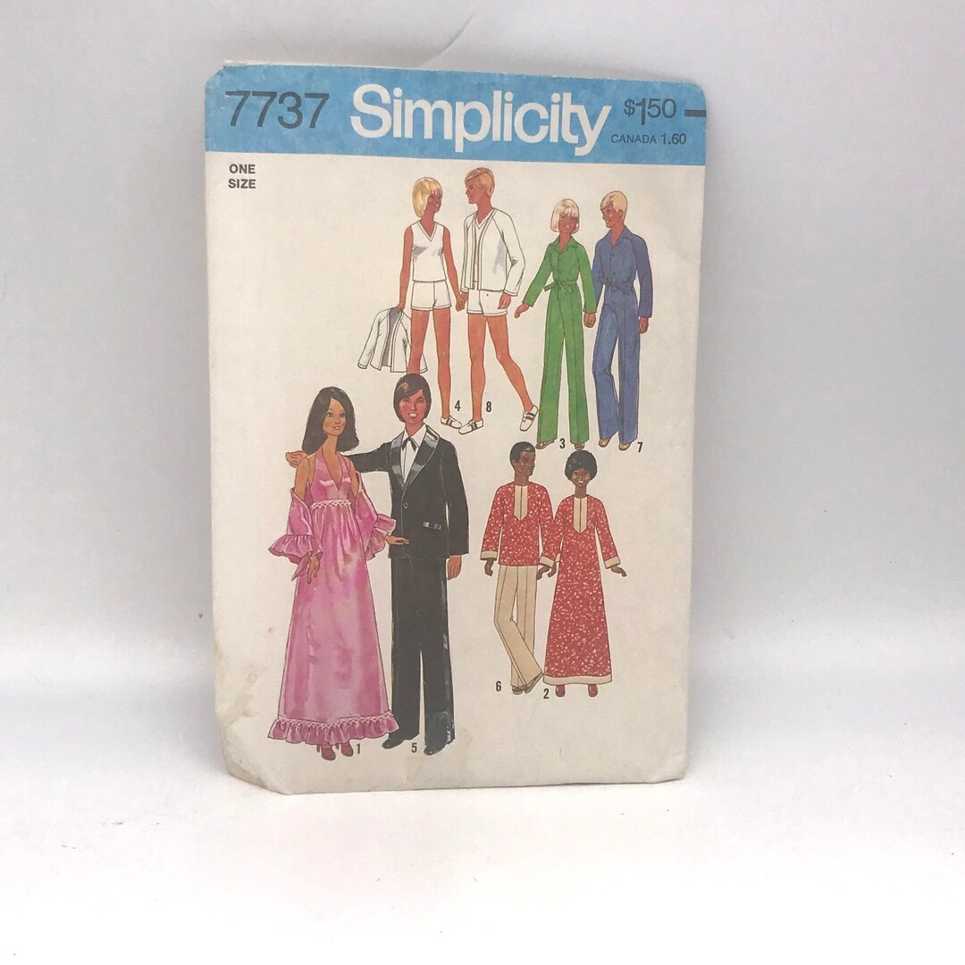 Vintage Craft Sewing PATTERN Simplicity 7737, Wardrobe for 11.5in and ...