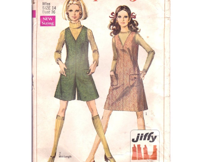 Vintage Sewing PATTERN Simplicity 7821, Jiffy Misses 1968 Simple to Sew ...