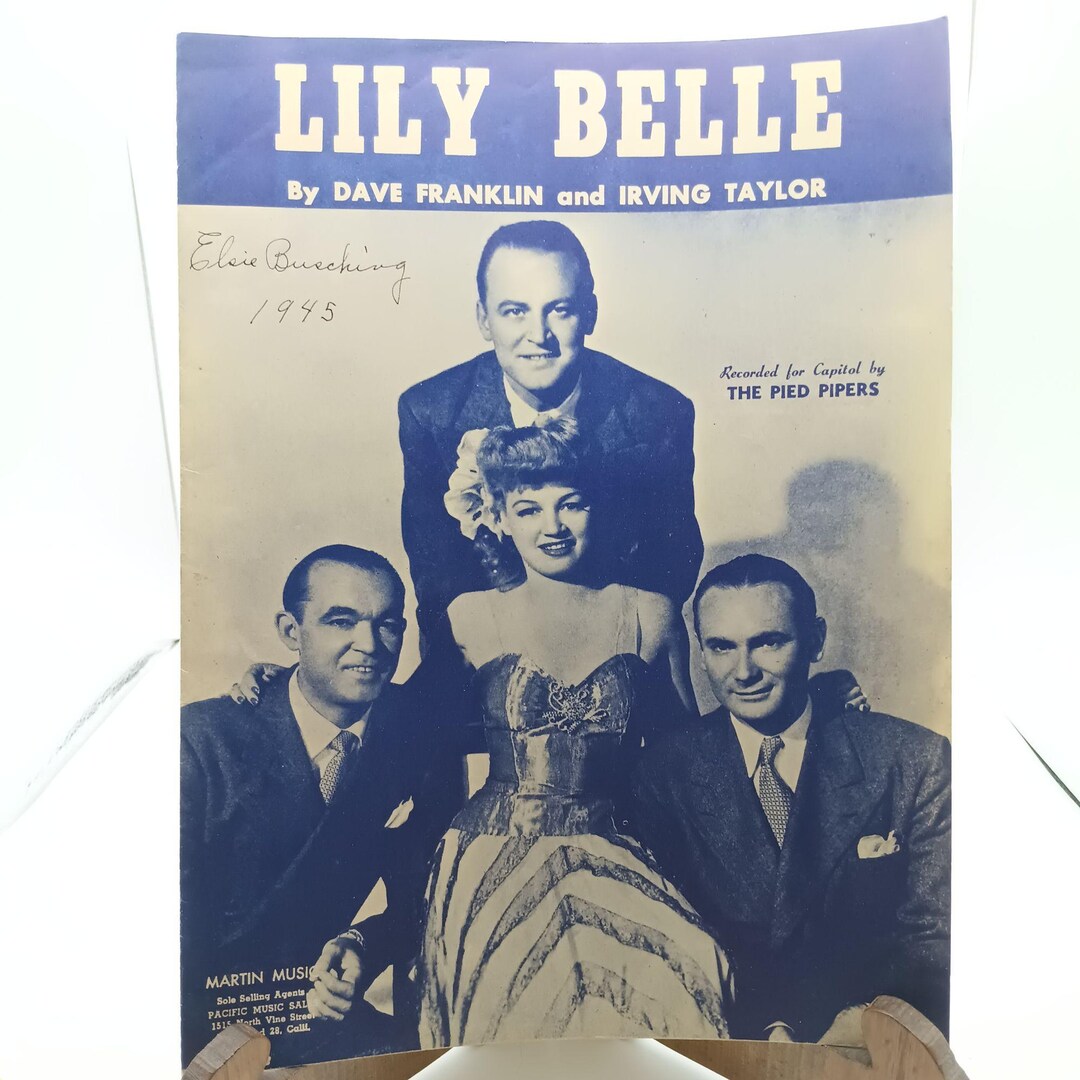 Vintage 1945 Lily Belle Sheet Music by Dave Franklin & Irving Taylor - Etsy