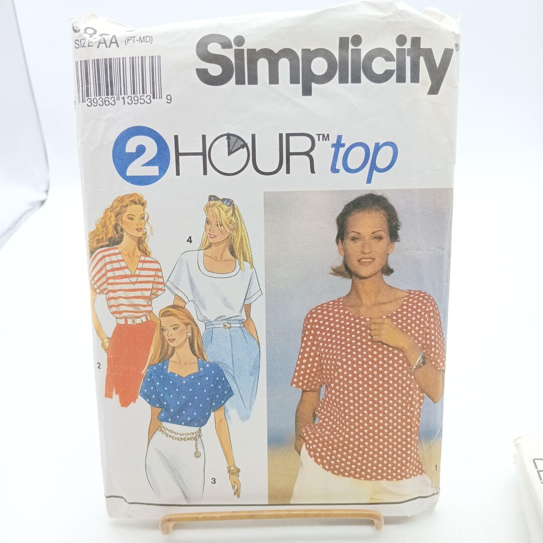 Simplicity 2 Hour Top Vintage Sewing Pattern #8373 Size AA Pt-md 1996 ...