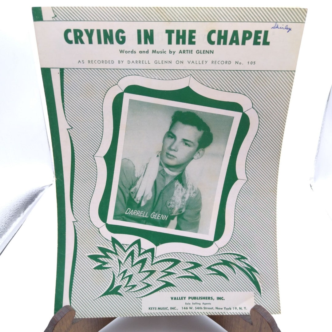 Vintage Sheet Music, Crying in the Chapel by Artie Glenn, Valley ...