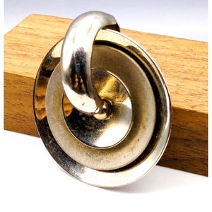 Vintage Graduated Concentric Circles Brooch, Gold Tone Atomic Mod Space ...
