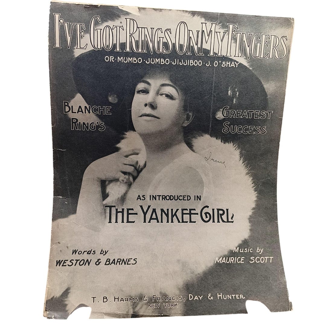 Vintage Sheet Music "ive Got Rings on My Fingers" by Weston & Barnes - Etsy
