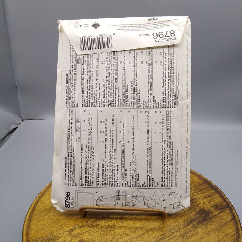 UNCUT Vintage Craft Sewing PATTERN Simplicity 8796 Wardrobe - Etsy