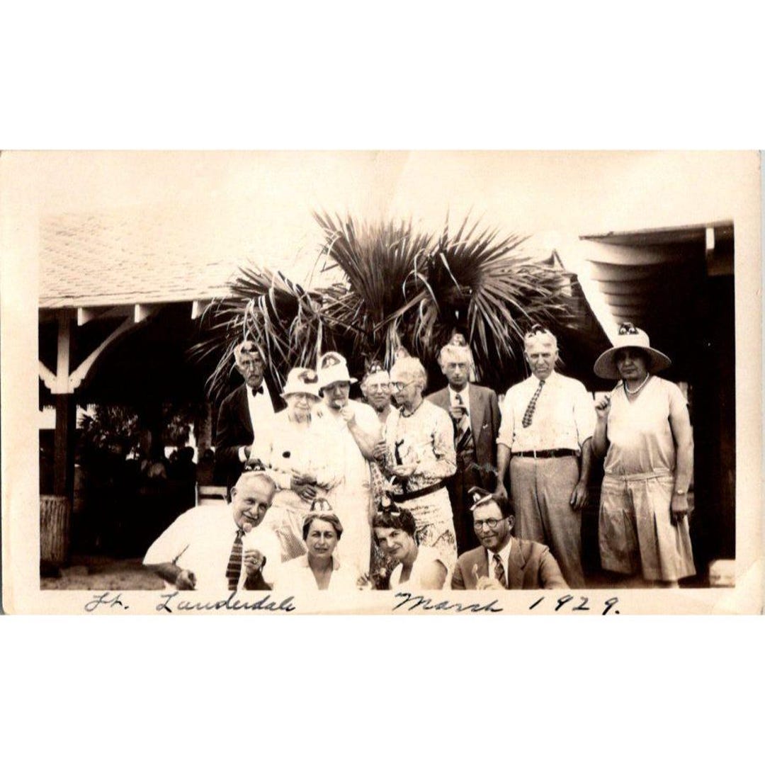 Vintage 1929 Fort Lauderdale Group Photo Wearing Party Hats - Etsy