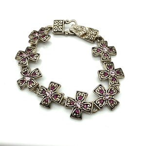 Vintage Premier Designs Marissa Cross Bracelet, Silver Tone Stylized ...