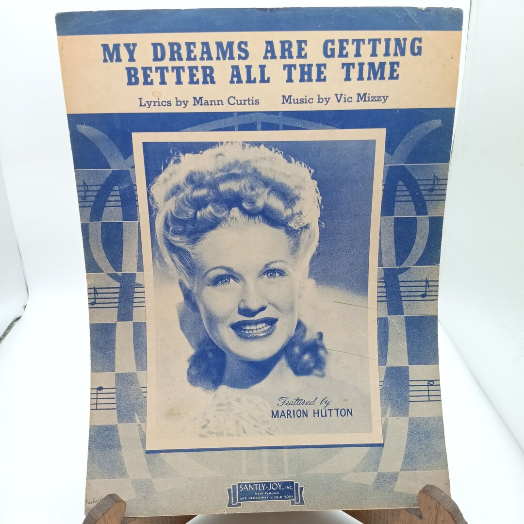 Vintage 1944 Sheet Music Featuring Marion Hutton - "my Dreams Are ...