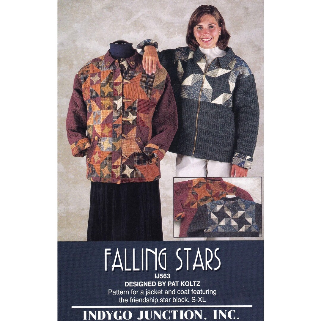 UNCUT Vintage Falling Stars Sewing Patterns, Indygo Junction 1998, S-XL ...