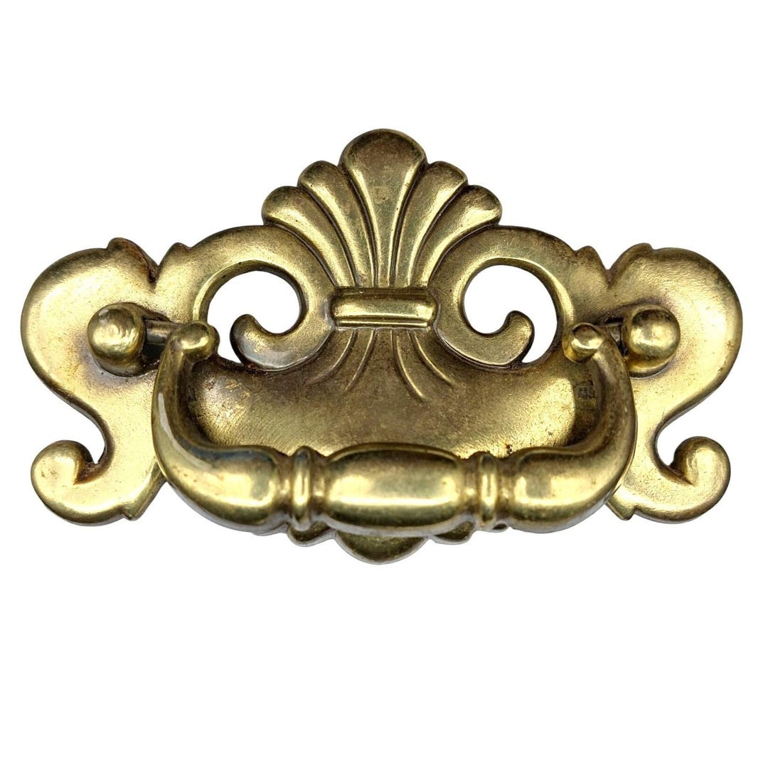 Vintage Ornate Brass Drawer Pull, B 1116-0 Cont B 1989 Drop Handle ...