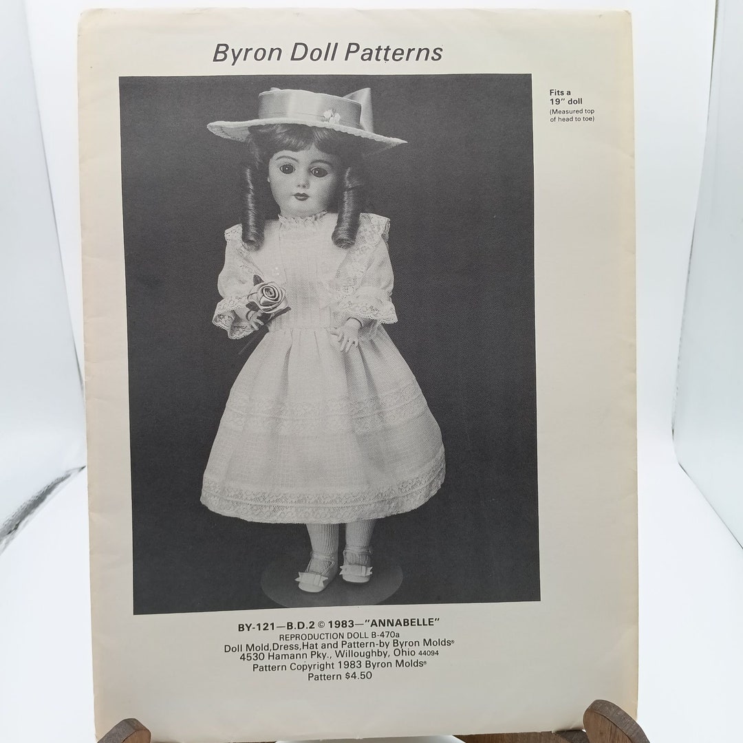 UNCUT Vintage Byron Doll Patterns, 1983 Annabelle BY-121 BD2 Marque ...