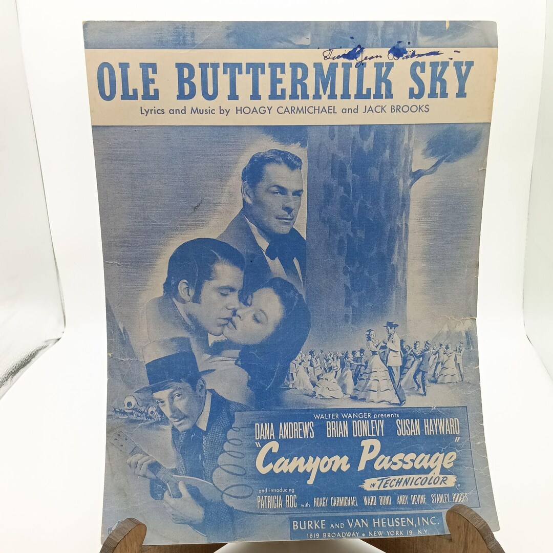 Vintage Sheet Music, Ole Buttermilk Sky, Jack Brooks and Hoagy ...