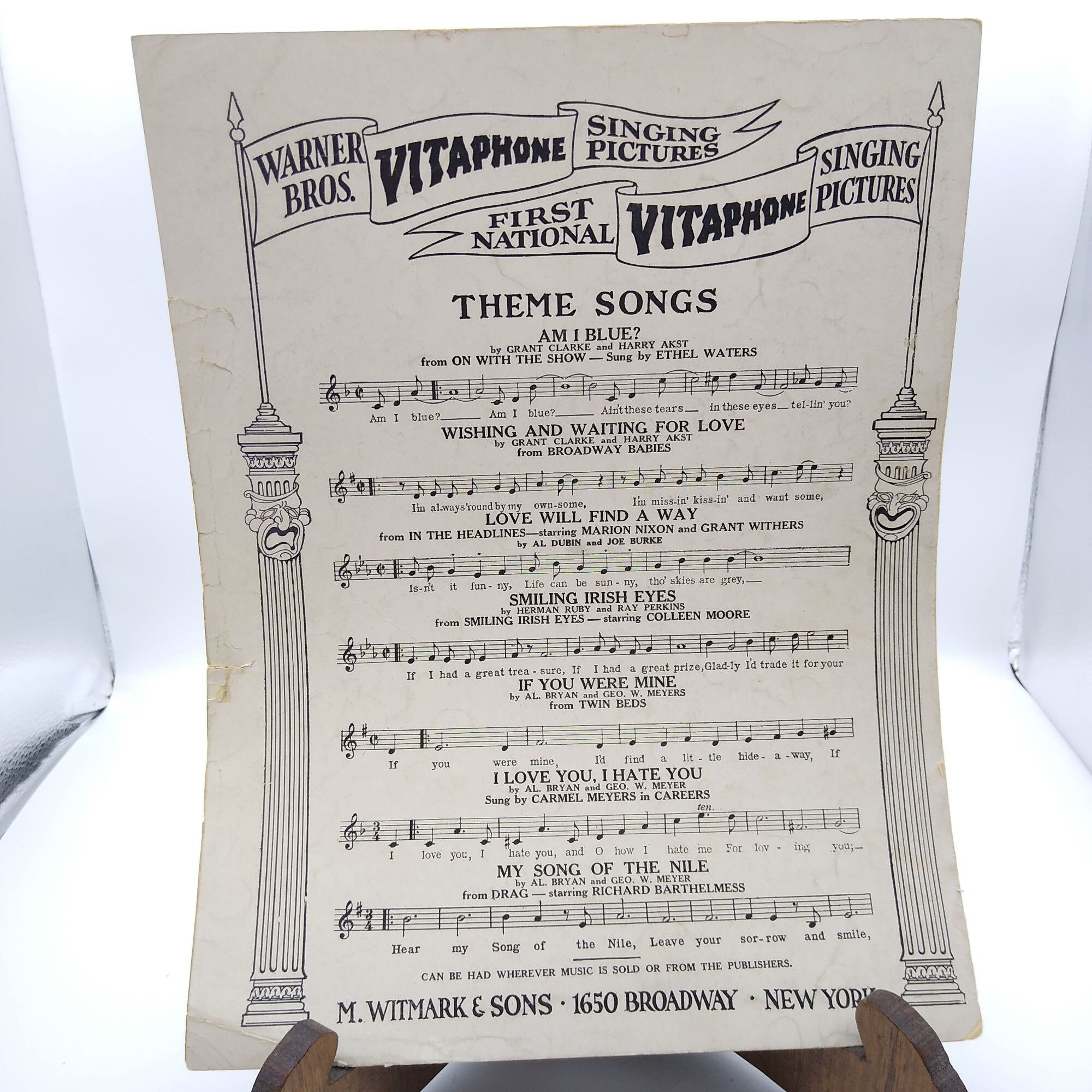 Vintage Sheet Music, My Song of the Nile by Bryan and Meyer, Witmark ...