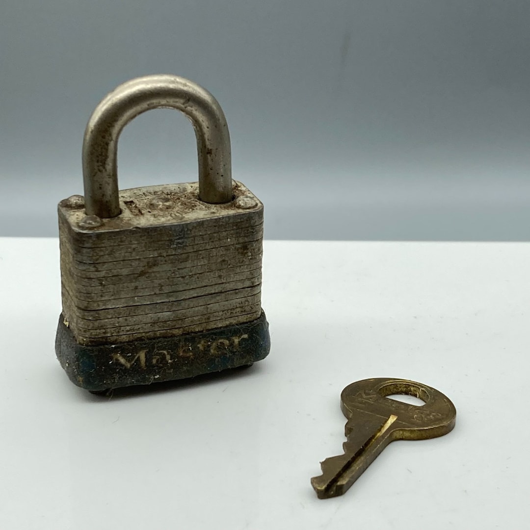 Vintage Master Miniature Lock and Key, Tiny Padlock With Original Brass ...