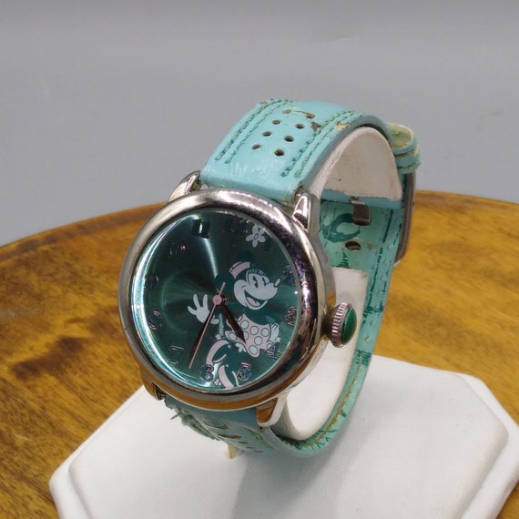 Vintage Disney Minnie Mouse Watch with Mint Green Lea… - Gem