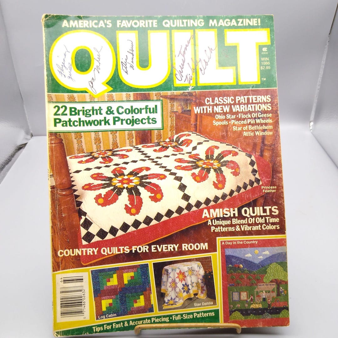Vintage Craft Patterns, QUILT Magazine, Winter 1986 - Etsy