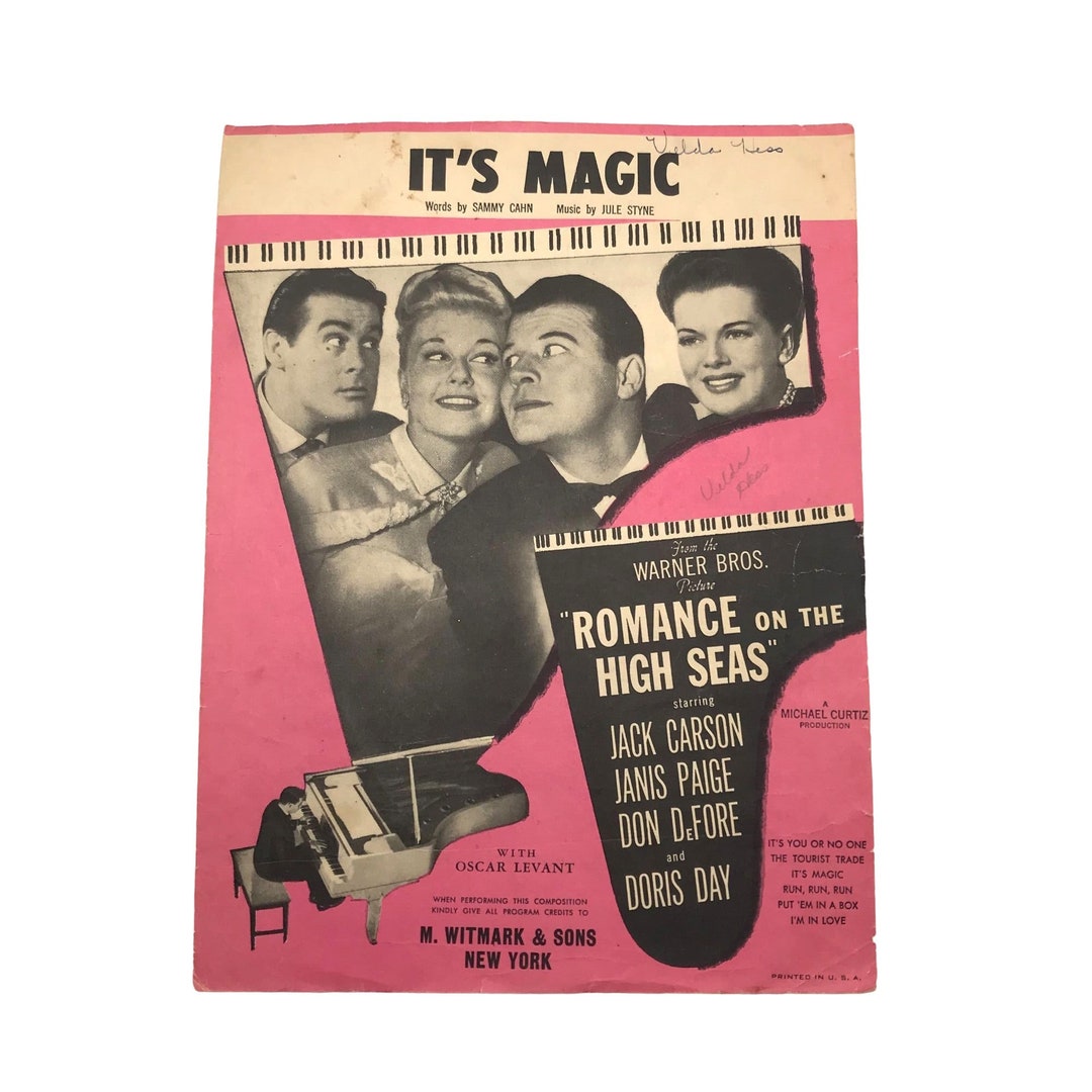 Vintage Sheet Music, It's Magic, Sammy Cahn and Jule Styne, Witmark ...