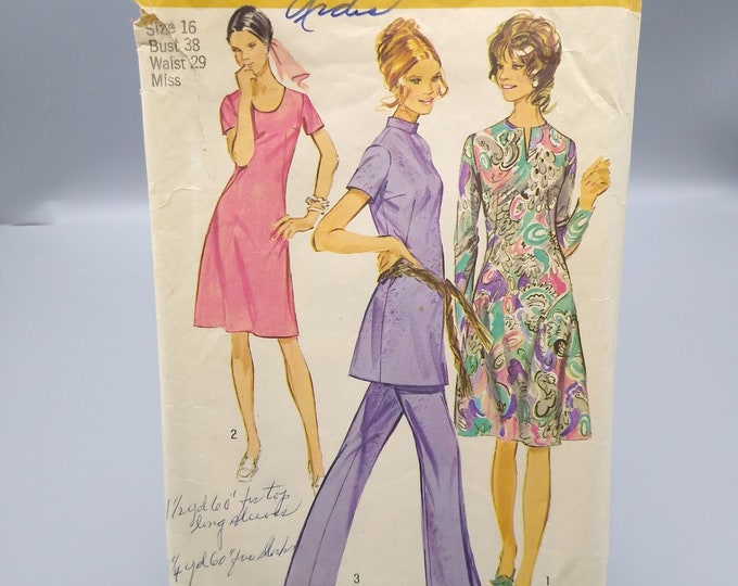Vintage Sewing PATTERN See and Sew 3281, Butterick 1980s Misses Tunic ...