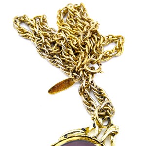 Whiting Davis Roses Pendant Necklace, Vintage Pastel Glass Oval With ...