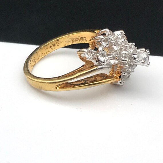 Vintage Ring RSC 18KGE CZ Cocktail Statement Ring wit… - Gem