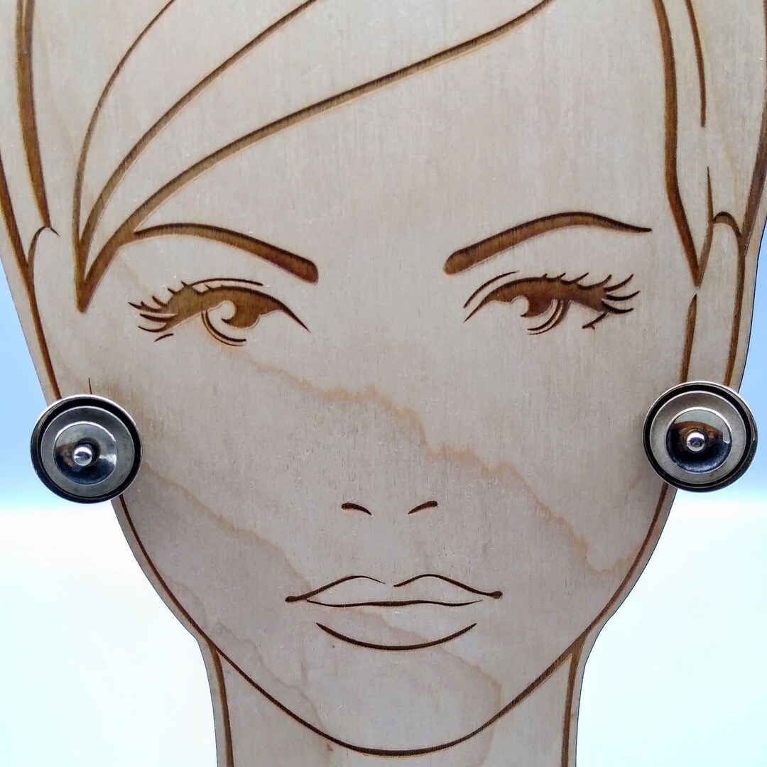 Vintage Graduated Concentric Circles Earrings, Gold Tone Atomic Mod ...