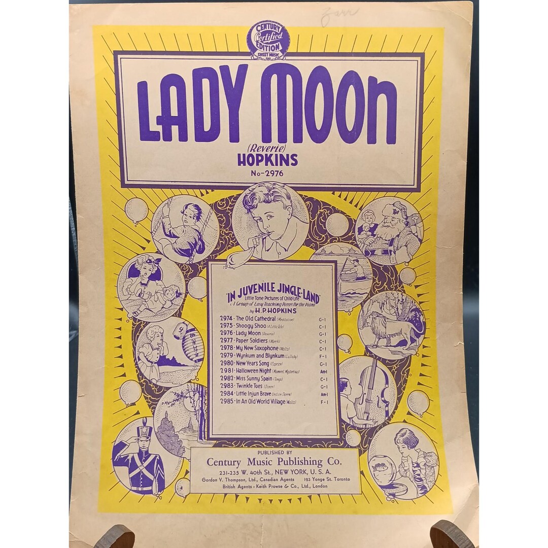 Lady Moon Sheet Music by Hopkins No. 2976 Century Music Publishing Co ...