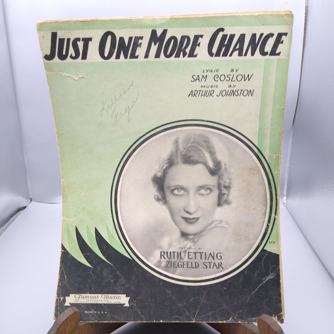 Vintage Sheet Music, Just One More Chance by Sam Coslow and Arthur ...