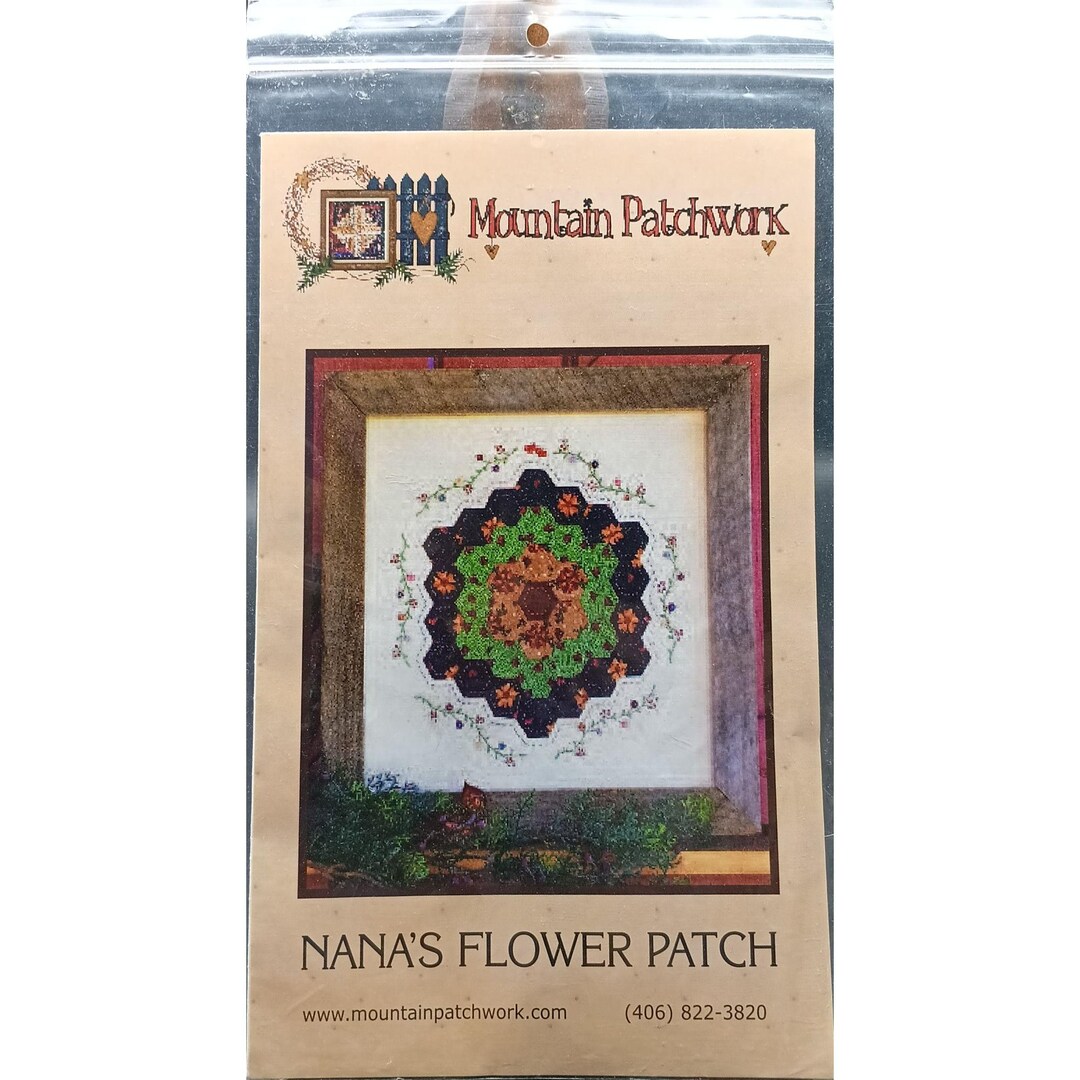 Nanas Flower Patch Quilt Pattern Mountain Patchwork Framed Art Piece 14 ...
