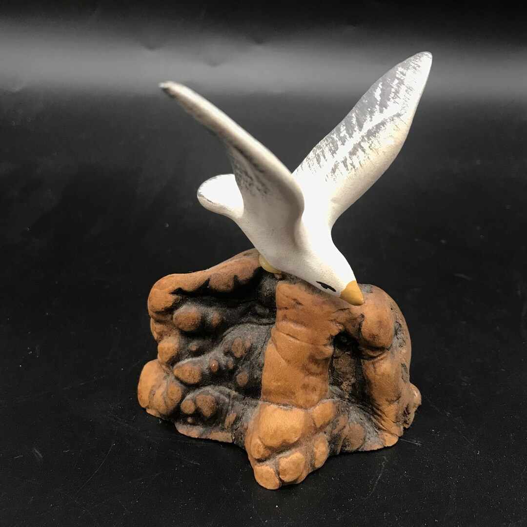 Vintage Cardee West Driftwood Sculpture With Bisque Seagull Figurine ...