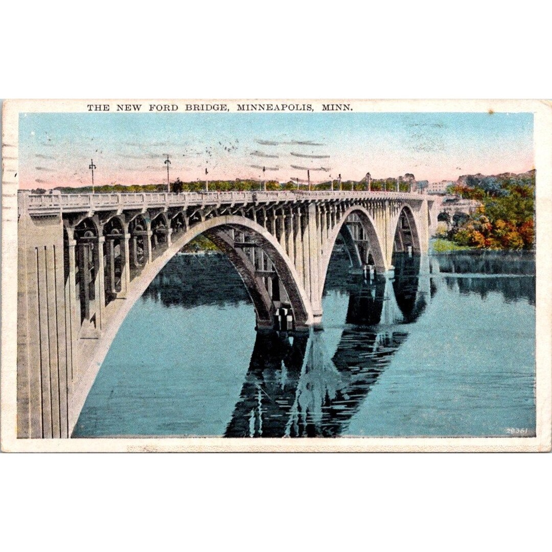 The New Ford Bridge Minneapolis Minn Postcard 1929 Antique Vintage - Etsy